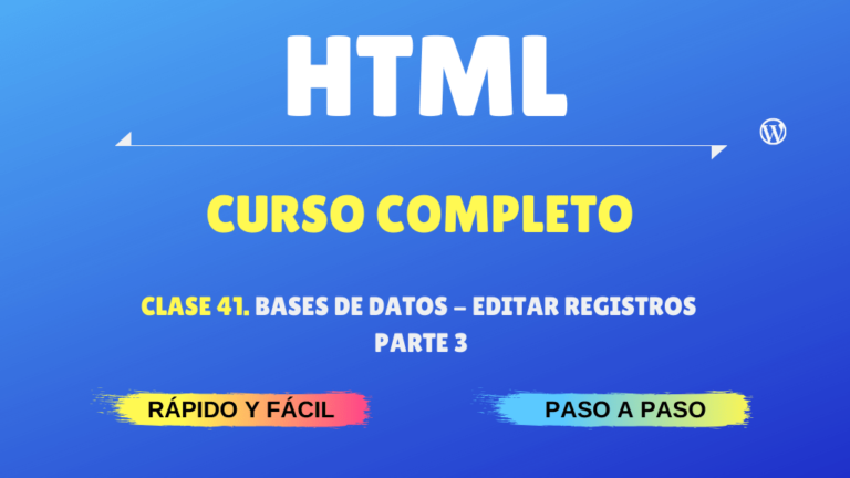 Curso de HTML #41: Bases de datos - Editar registros parte 3 ...